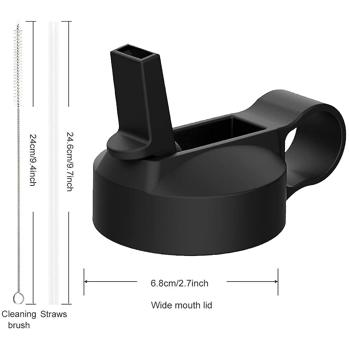The Mass Wide Mouth Straw Lid Compatibility Most Sports Water Bottle (Kids Lemon)