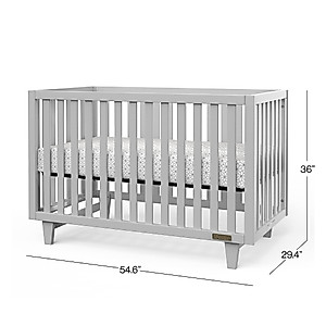Child Craft Tremont 4-in-1 Convertible Crib, Baby Crib Converts to Day Bed, Toddler Bed and Full Size Bed, 3 Adjustable Mattress Positions, Non-Toxic, Baby Safe Finish (Gentle Gray)