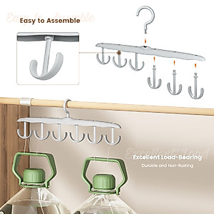 XQXA Hat Hangers for Closet, 1-Pack Hat Organizer for Baseball Caps, 360-Degree Rotation Hat Holder Storage with 12 Hooks, Organizador de Gorras - Gift for Men, Women, Grey