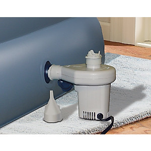 Simmons Beautyrest Sky Rise Pillow Top Inflatable Air Mattress: Raised-Profile Air Bed with External Pump, Queen