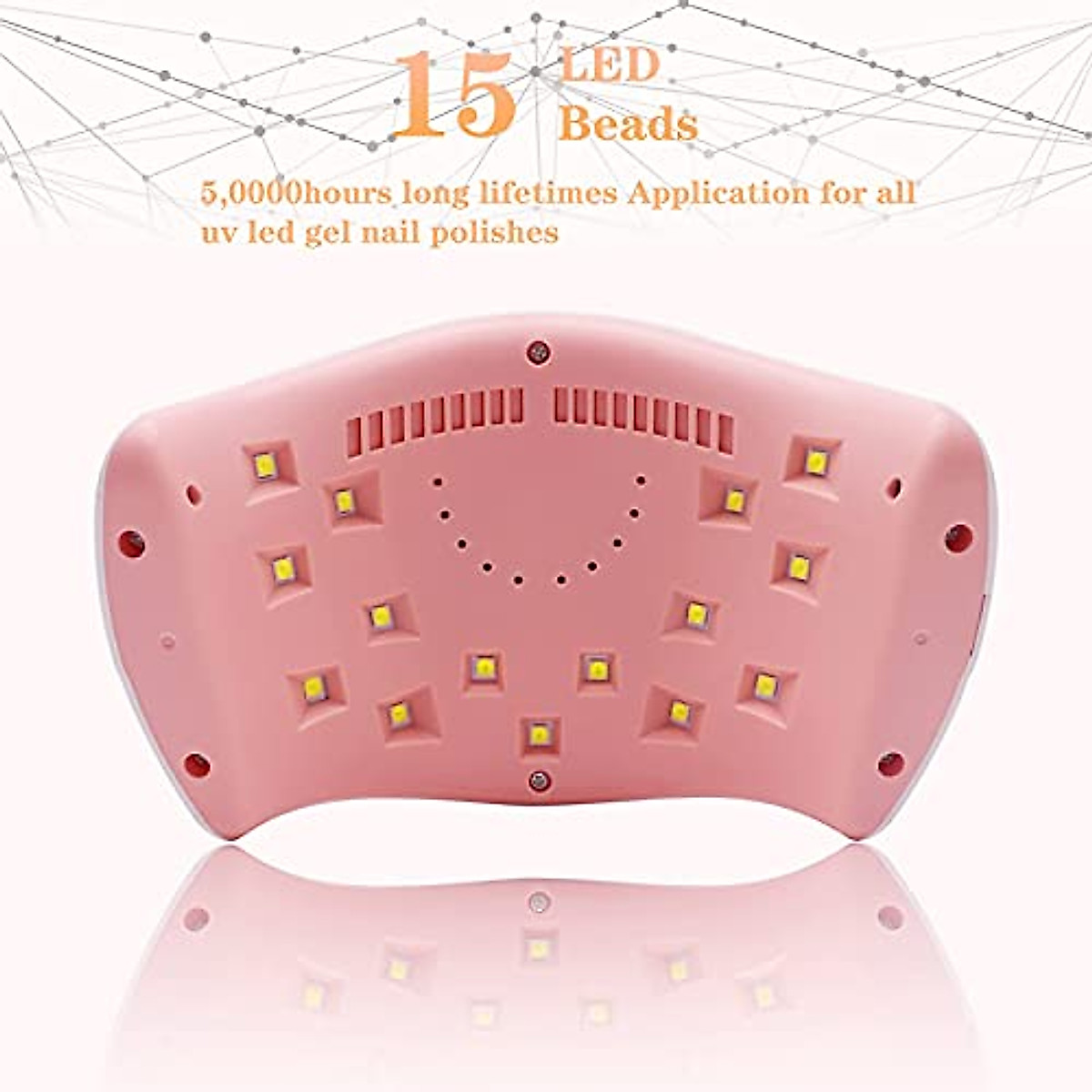 LKE UV LED Nail Lamp, Nail Dryer 72W Gel Polish Curing Lamp for Gel Nail Polish Kit Nail Art Accessories White