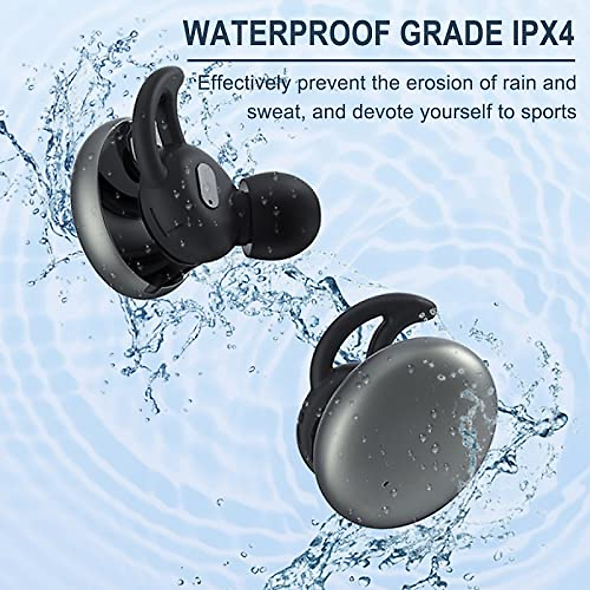 #74E9WA Bluetooth Earphones Wireless in Ear Earphones Waterproof Sports Running Electric Display Bluetooth Earphones