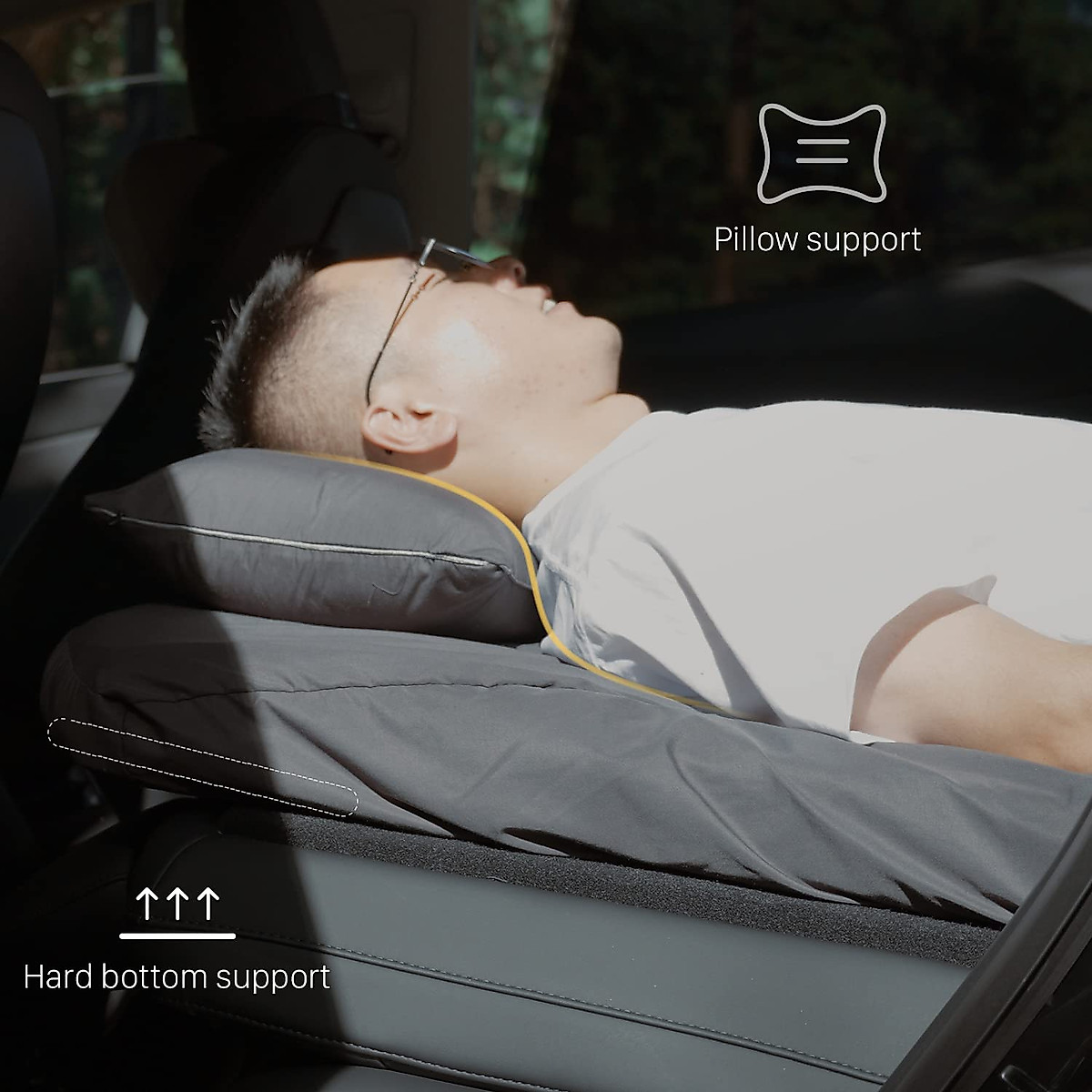 Zenosyne Car Mattress for Tesla Model Y, Car Bed Mattress, Car Camping Mattress, Car Sleeping Pad for Tesla Model Y, CertiPUR Memory Foam with Free Sheet and Pillows