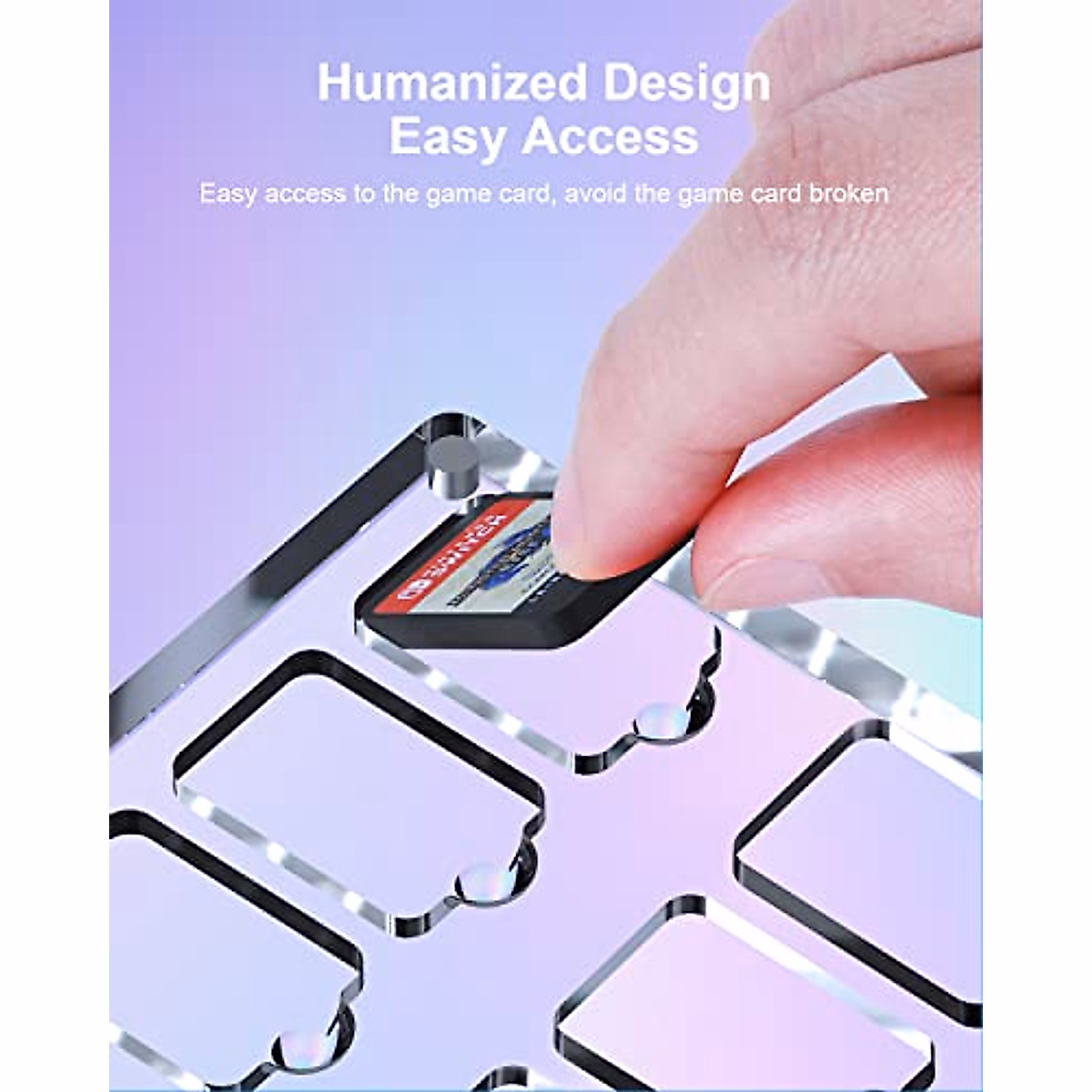 Hagibis Game Card Case for Nintendo Switch, 21 Cartridge Slots Holder Protective Shockproof Display Cabinet, Transparent Acrylic Game Storage Box for Switch NS NX (21 Slots)