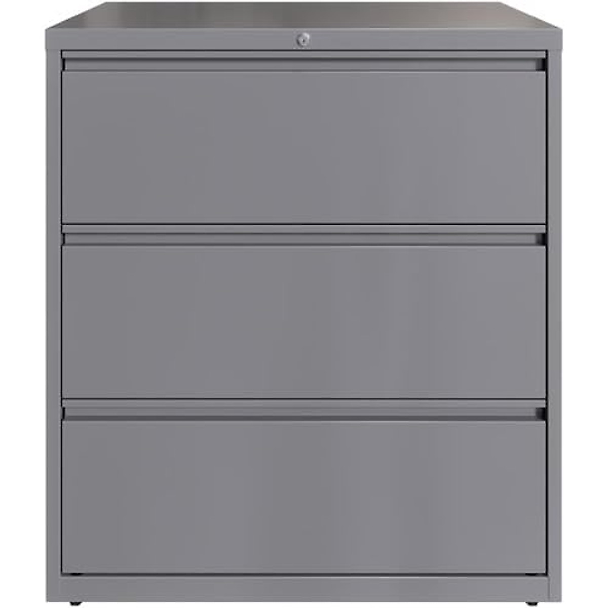 Hirsh 36" W HL10000 Series 3 Drawer Metal Lateral File Cabinet in Arctic Silver