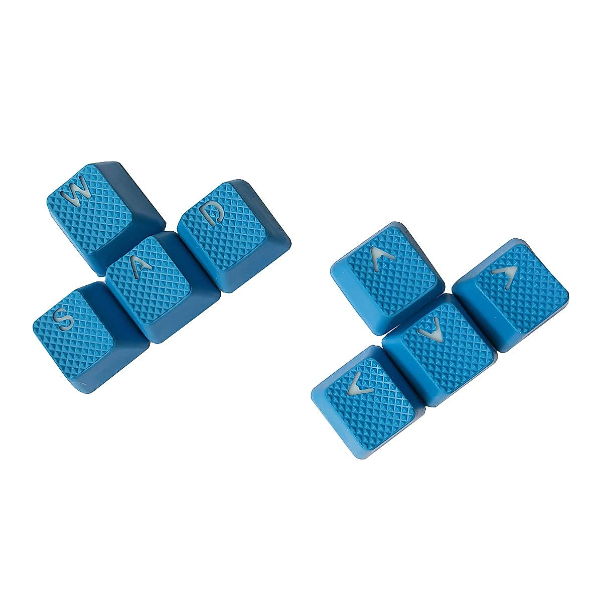 Tai-Hao Rubber Gaming Backlit Keycaps Set - 8 Keys Rubberized DoubleShot Key Caps for Cherry MX Mechanical Keyboards Compatible OEM Include Key Puller (Blue-8 Keys)