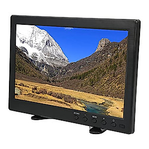 Kufoo Portable Monitor, 10.1 Inch TFT LCD Monitor Remote Control Dual Speakers for Bedroom for Bedside Table (US Plug)