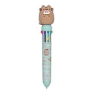 Official Pusheen Pen | 10 in 1 Ballpoint Pen With 3D Pusheen Topper | Pusheen Gift | Kawaii Pen | Multicoloured Pen | Pusheen Gift - Kawaii Stationery