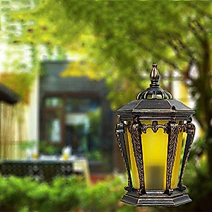 Lights Outdoor E27 Outdoor Door Pillar Lamp Garden Lawn Door Column Headlight Courtyard Garden Light Square Glass Post Lamp Street Landscape Pedestal Lantern Outdoor IP65 Rainproof Stigma Lamps Stadiu
