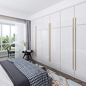 Yenhome Glossy White Adhesive Vinyl Cabinet Liner 24" x 118" Waterproof Self Adhesive Drawer and Shelf Liner for Kitchen Cabinets Removable Peel and Stick Wallpaper for Furniture Wardrobe Renew