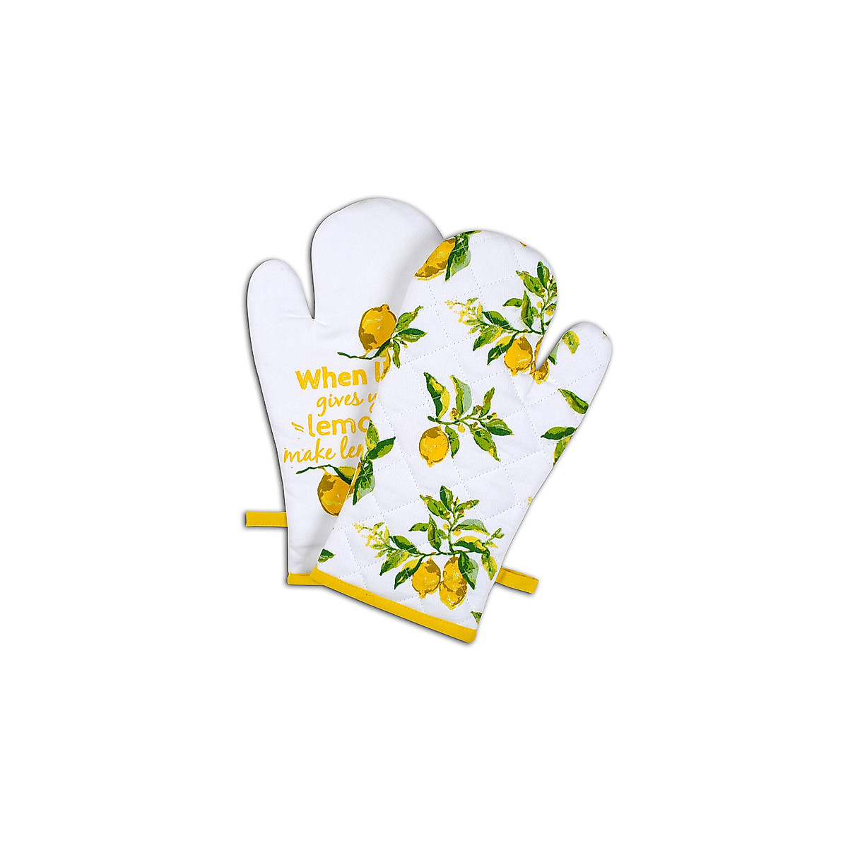 AMOUR INFINI Pot Holders, Oven Mitt and Kitchen Towel Heat Resistant 5-Piece Cotton Kitchen Set Perfect for Cooking, Baking, and Grilling Easter Gift Set (Citrus Splash)