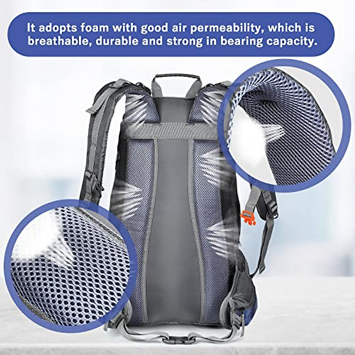 UTEBIT 50L Hiking Backpack, Lightweight Packable Camping Daypack, Water Resistant Foldable Travel Outdoor Backpacks for Men Women with Rain Cover