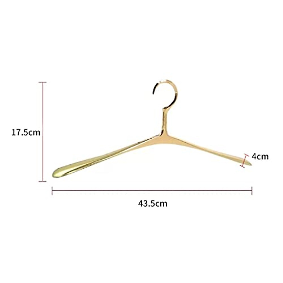 N/A Metal Hanger widening Hanger Non-Slip Thickening Hanger Durable Hanger Pants Clothes Storage Drying Rack (Color : Gold, Size : 43.5 * 17.5cm)