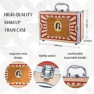 Makeup Kit for Teen Girls,Color Nymph Girls Makeup Kits For Teens With The Retro Style Train Case Included Eyeshadow Palette Blushes Bronzer Highlighter Lipstick Brushes Mirror