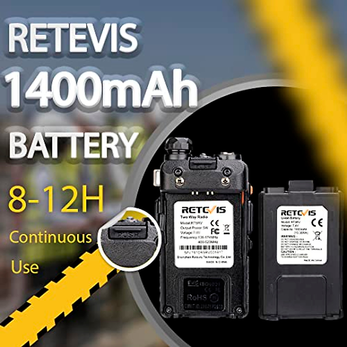 Retevis RT-5RV 2 Way Radios Walkie Talkies Long Range,High Power Walkie Talkie,Shock Resistant,Two Way Radio with Charging Station for Industrial(6 Pack)