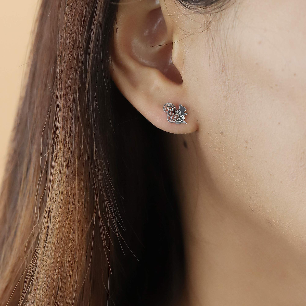 Boma Jewelry Sterling Silver Squirrel Chipmunk Stud Earrings