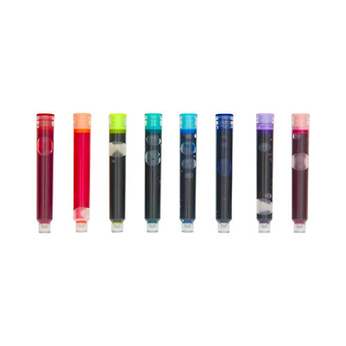OOLY, Color Write, Fountain Pens Colored Ink Refills, Set of 8, Ooly Fountain Pen Refill Pack, Set of 8 Premium Colors, Great Cartridges for Writing, Drawing, Scrapbooking, and Calligraphy