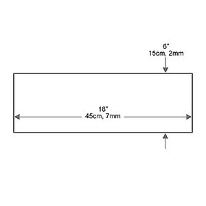 Rectangle Floating Glass Shelf 6 x 18 Inch, 1/4 Inch Thick
