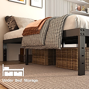 Bednowitz Full Size Metal Platform Bed Frame, 12 Inch Full-Bed-Frame with Heavy Duty Steel Slats, Noise Free Mattress Foundation No Box Spring Needed, Easy Assembly, Black