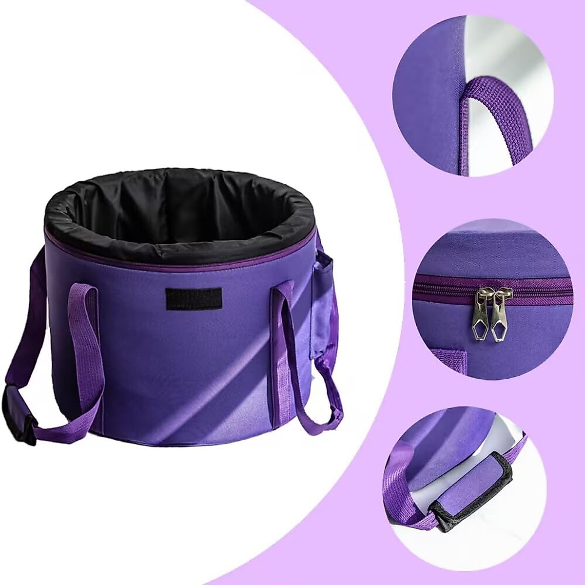 YongFei Purple Heavy Duty Sponge Padded Crystal Singing Bowl Case for 6-12 inch 8-14inch Sound Bowls… (8-14inch 2pc bag)