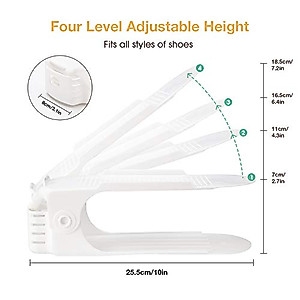 Neprock 20-Pack White Shoe Slots Organizer Bundle with 6 Tier White Shoe Rack Organizer