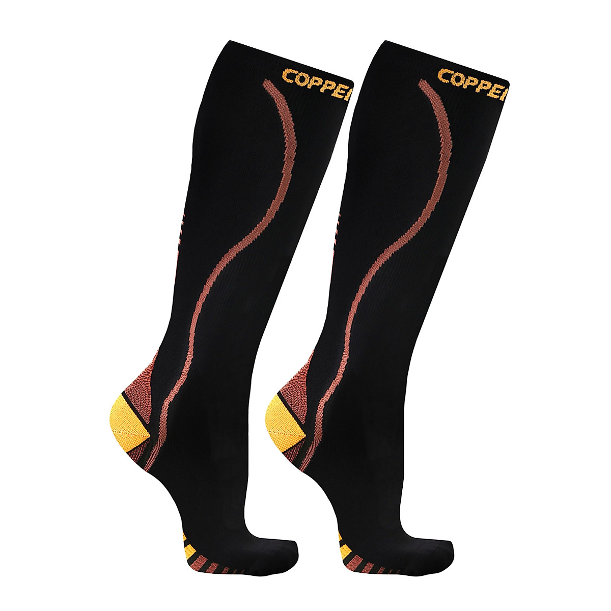 CopperJoint Copper Compression Socks Men & Women - Easy On, Easy Off Compression Copper Socks – Comfortable & Supportive Running Sock - Breathable Knee High Circulation Socks (Small - Medium)