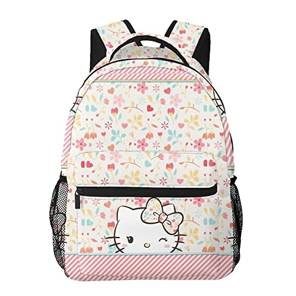 DIEZ Hello Cat Kitty Backpack 3d Print Anime Character Wink Backpack Lightweight Casual Travel Laptop Backpack For Women Anime Kitty Fans Gift