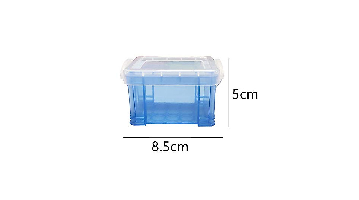 6 Pack Mini Storage Boxes - Durable Plastic Organizer with Lid