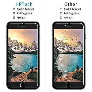 HPTech (2 Pack) Tempered Glass For iPhone SE 2020, iPhone 8, iPhone 7, iPhone 6S, iPhone 6 4.7-Inch Screen Protector, Case Friendly, Easy to Install, Bubble Free