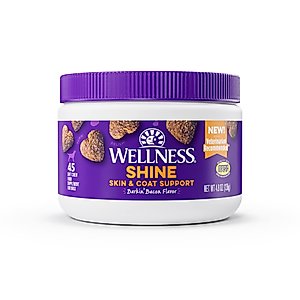 Wellness Barkin' Bacon Flavored Soft Chew Skin & Coat Supplements for Dogs, 45 Count