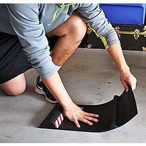 Maxsa 37358-RS Park Right Perfect Parking Self Adhesive Anti-skid Parking Mat for Cars and Trucks, 2” x 11” x 21.5” Black with Reflective Strip