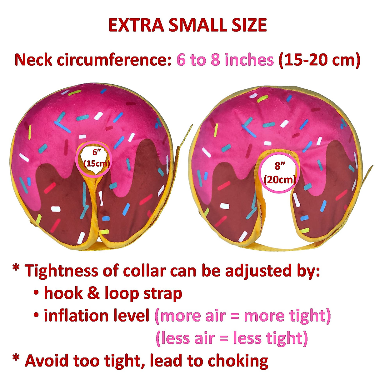 Dog Neck Donut Collar - Inflatable Dog Donut Collar for After Surgery - Elizabethan Collar for Dogs, Dog Inflatable Recovery Collar, Dog Doughnut Collar (Extra Small Size, XS)