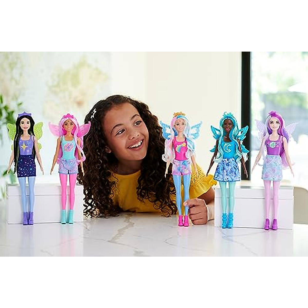 Barbie Color Reveal Doll with 6 Unboxing Surprises, Rainbow Galaxy Series with Celestial Sparkle & Color Change