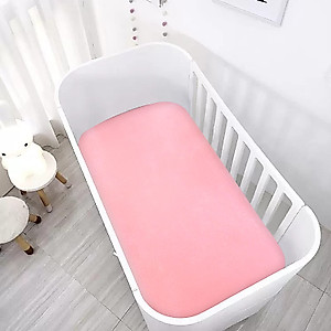 Satin Crib Sheets Girl Fitted Soft & Silky Crib Mattress Sheet (52"x28"x8") for Girls, Silk Crib Sheets for Baby Hair and Skin, Pink Crib Sheet, Satin Baby Sheet for Crib, 1 Pack