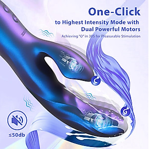 Rabbit Vibrator Sex Toy for Women - ZEMALIA Dildo Clitoral Vibrators with 10 Vibrations + Warming Function Clitoris and G Spot Double Stimulation Personal Massager - Adult Sex Toys for Women, Couple