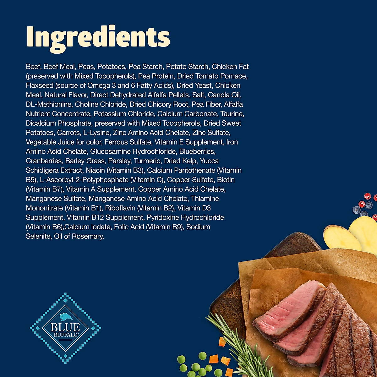 Blue Buffalo Freedom Grain-Free Dry Dog Food, Complete & Balanced Nutrition for Adult Dogs, Made in the USA With Natural Ingredients, Beef & Potatoes, 11-lb. Bag