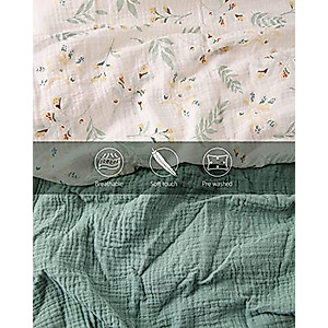 Muslin Crib Sheets for Girls and Boys, Cotton Neutral Fitted Baby Crib Sheet for Standard Crib Mattress & Toddler Bed Mattress (52"x28"), Soft Breathable Baby Sheets 1 Pack (Roman Green)
