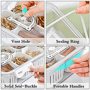 Eanpet 2Pack Divided Snackle Box Charcuterie Container Poratble Bacon Container for Refrigerator 3 Compartment Serving Veggie Tray with Lid Portable Travel Fruit Caddy for Cheese,Candy,Ham,Salad