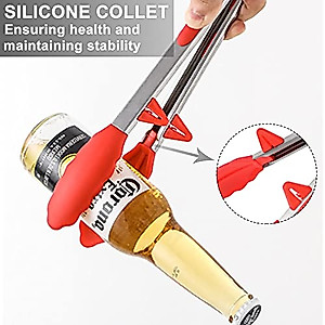 Mekbok Kitchen Tongs with Silicone Tips and Stands, Cooking Tongs, Bbq Grill Tongs, Set of 3