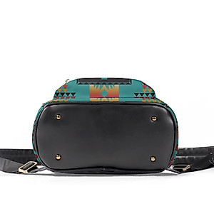 Wideasale Aztec Geometric Backpack Purse for Women Fashion Ethnic Style Mini Daypack Navtive American Inca Maya Navajo Tribal Travel College Shoulder Bags