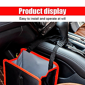 Sodcay 1 PC In-vehicle Hanging Garbage Cans, Car Multi-functional Folding Trash Can, Small Car Trash Can, Car Organizer Storage Bag (Red)