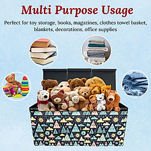 SUBLIME LIVING Extra Large Kids Toy Chest - Foldable Toy Storage Organizer with Soft Close Lid - Sturdy Toy Box for Boys and Girls, Durable Storage for Kids Room or Nursery