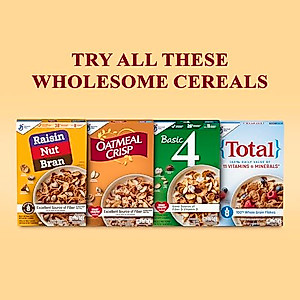 Oatmeal Crisp Heart Healthy Cereal, High Fiber Cereal Made with Whole Grain, 19.7 oz