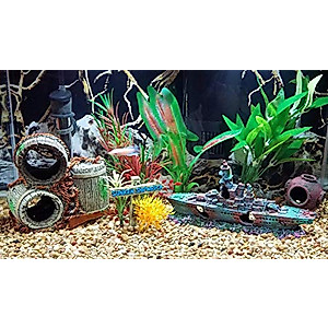 SLOCME Aquarium Shipwreck Decorations Fish Tank Ornaments - Resin Material Sunken Ship Decorations, Eco-Friendly for Freshwater Saltwater Aquarium Betta Fish Decorations