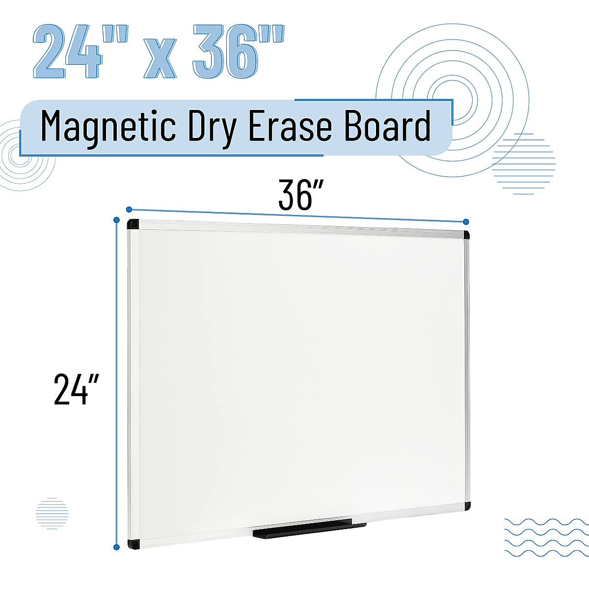 Mr. Pen- Magnetic Dry Erase Board, 24x36 Inches, White Board Dry Erase, Magnetic Whiteboard, Dry Erase Boards, White Board for Wall, Large White Board, Whiteboard for Wall, White Board Magnetic Board
