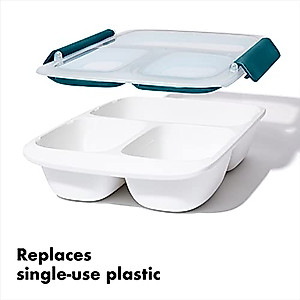 OXO Good Grips Prep & Go 4.1 Cups/1 L Divided Container | Leakproof Food Storage | Ideal for bento-style lunches and leftovers | BPA Free | Microwave and Dishwasher Safe | Freezer Safe