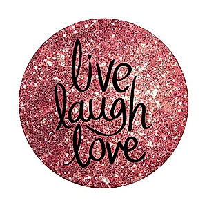 Live Laugh Love - Sparkling Rose Gold & Black PopSockets PopGrip: Swappable Grip for Phones & Tablets