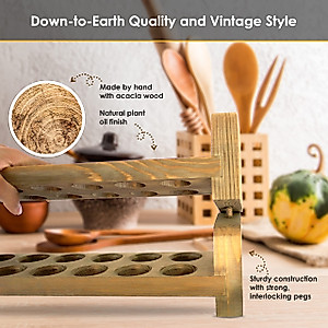 Gui's Chicken Coop Egg Holder - Countertop Stackable Egg Rack For Fresh Eggs - Rustic Kitchen Decor (Double Rack)