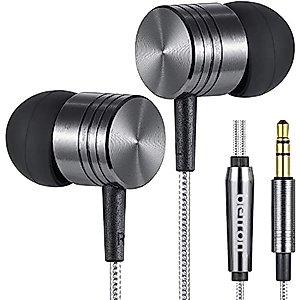 Betron B650 in Ear Headphones Earphones Wired with Noise Isolating Earbuds Tangle-Free Cord Carry Case Soft Ear Buds 3.5mm Plug (Black)