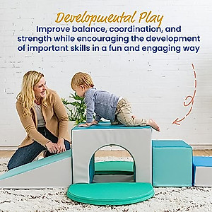 ECR4Kids SoftZone Single Tunnel Maze, Toddler Playset, Contemporary, 6-Piece